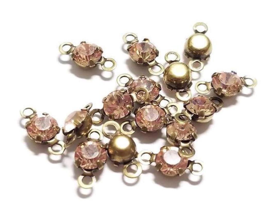 Light Peach Vintage Swarovski Crystal Rhinestone 2 Loop - Etsy