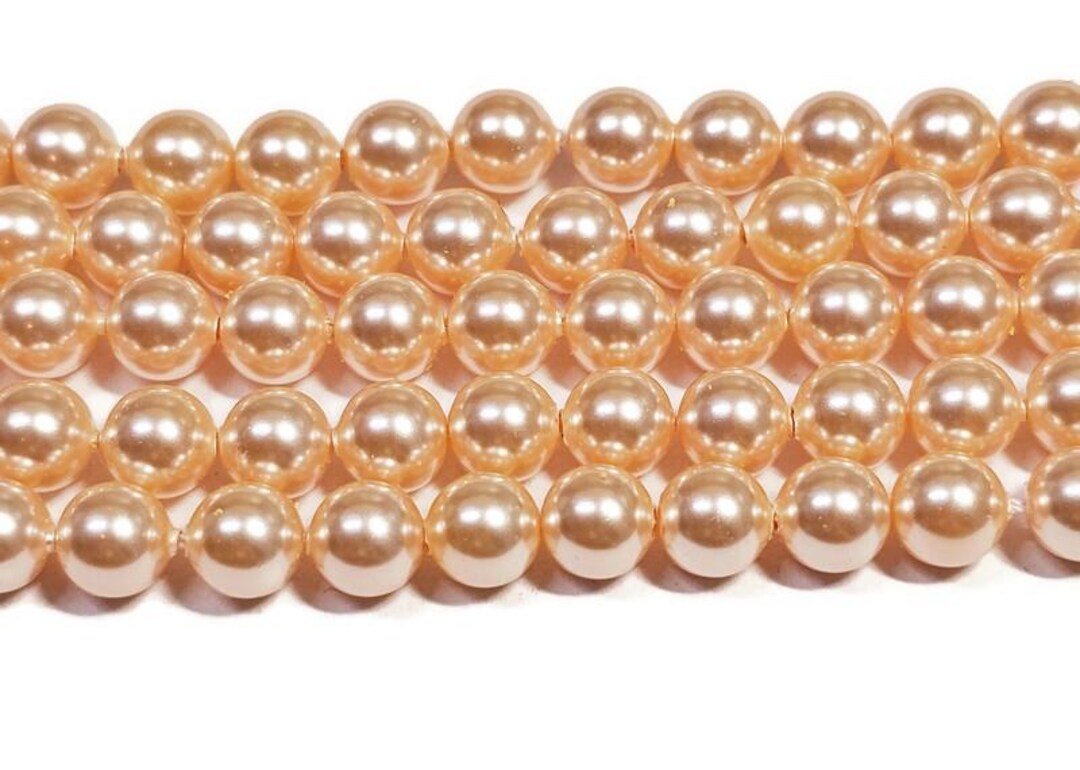 Crystal Peach Pearl Swarovski Crystal Pearls - Article Number 5810, 6MM ...