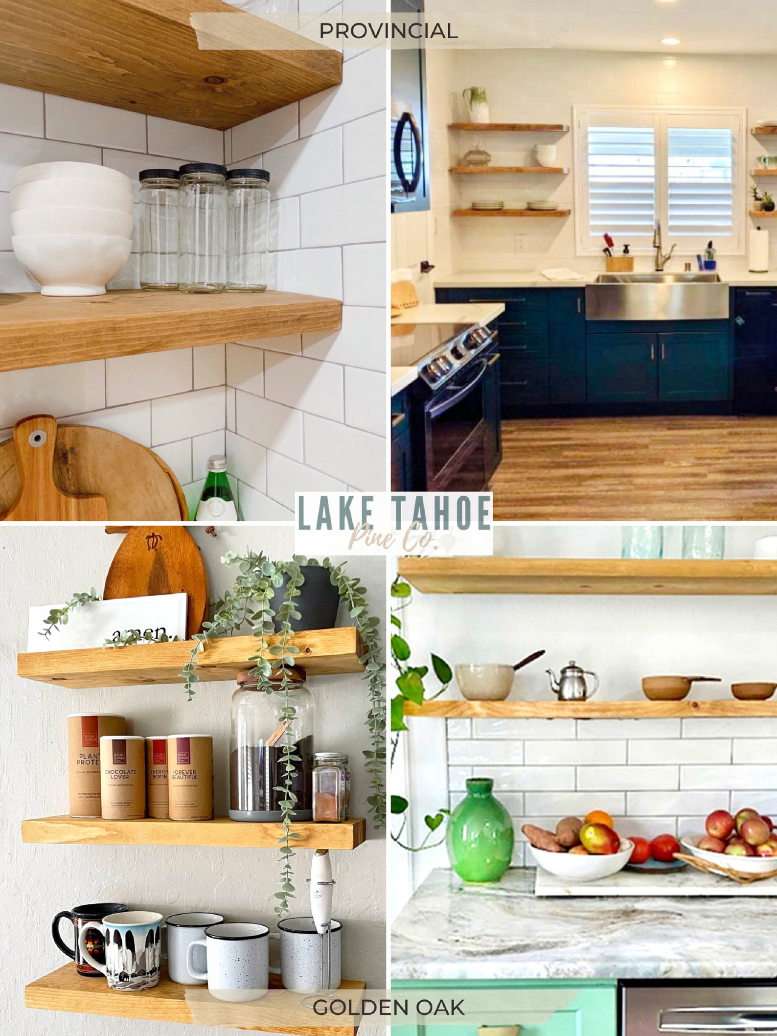 Wooden Farmhouse Floating Shelves Kitchen Shelves Wall - Etsy