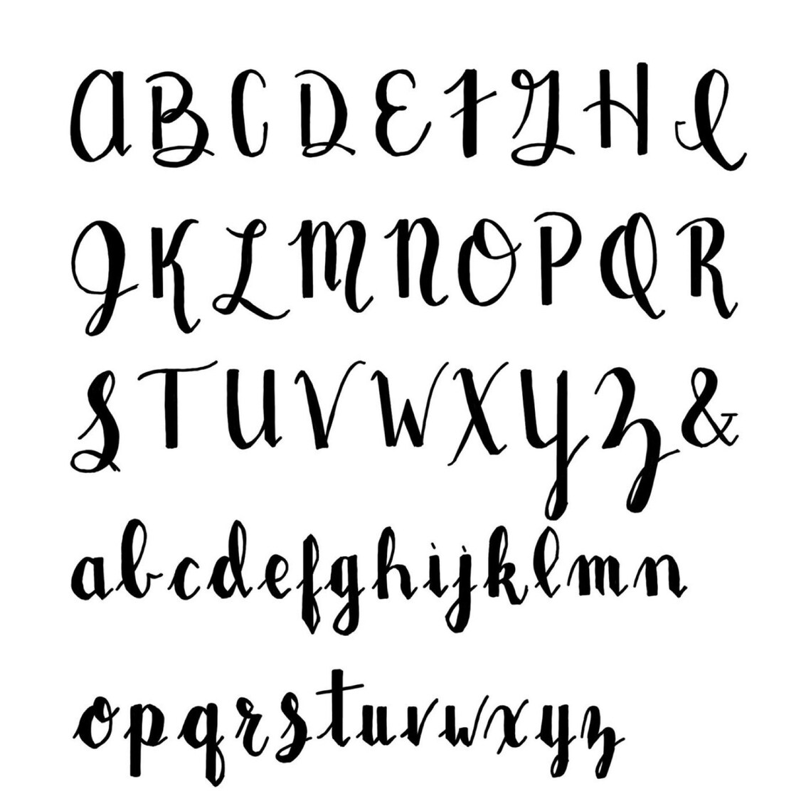 Calligraphy Fonts Alphabet 4D5