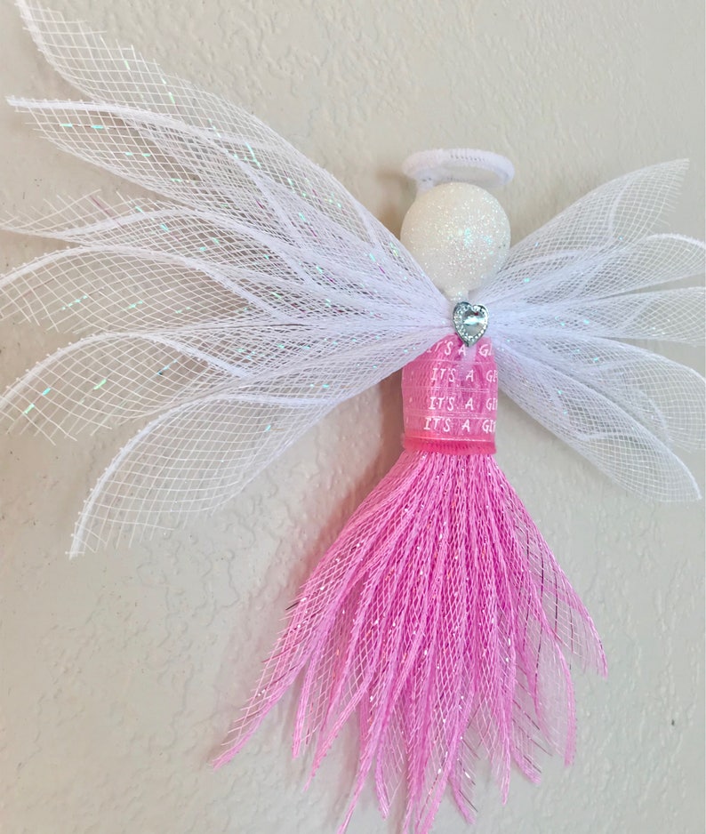 Small Deco Mesh Angel Pink Angel Angel Decor Baby Shower - Etsy