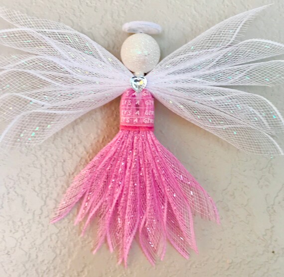 Small Deco Mesh Angel Pink Angel Angel Decor Baby Shower - Etsy