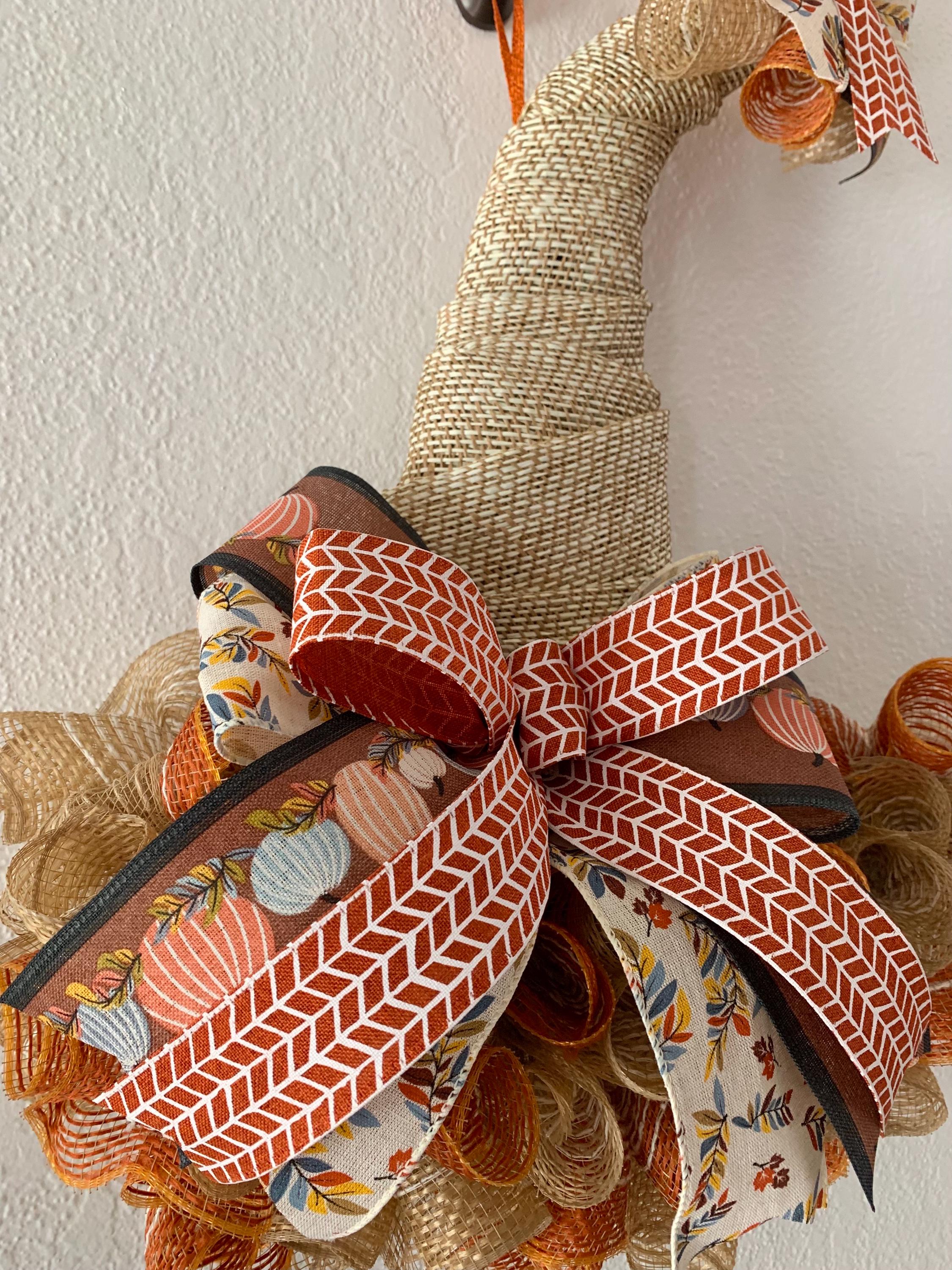 Deco Mesh Fall Scarecrow Hat Wreath, Pumpkin and Leaves Wreath ...