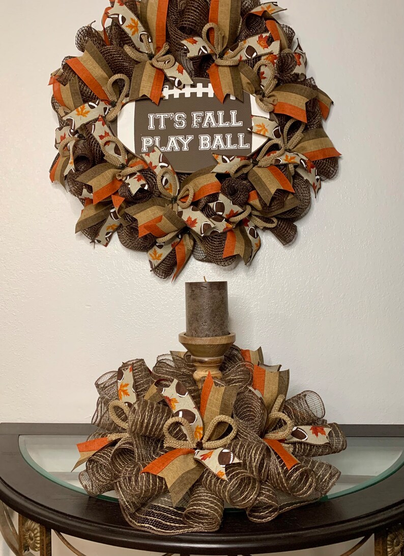 Deco Mesh Fall Football Centerpiece, Sports Centerpiece, Fall ...