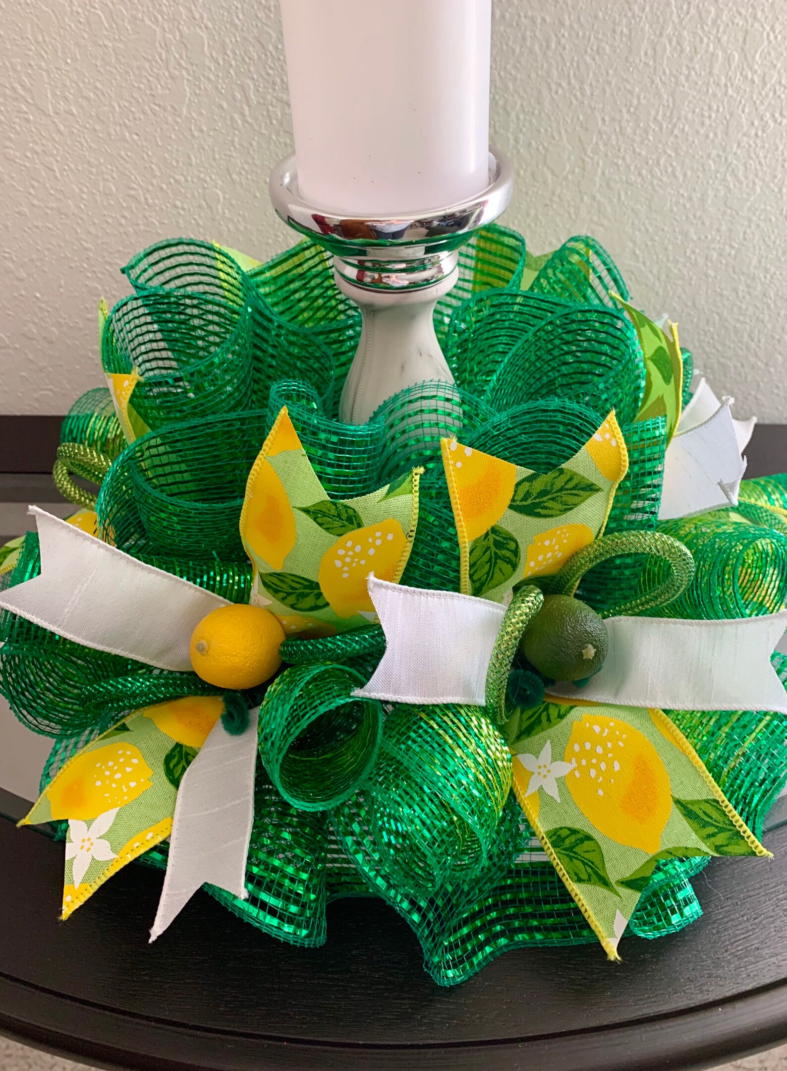 Deco mesh Spring centerpiece lemon lime decor table decor | Etsy