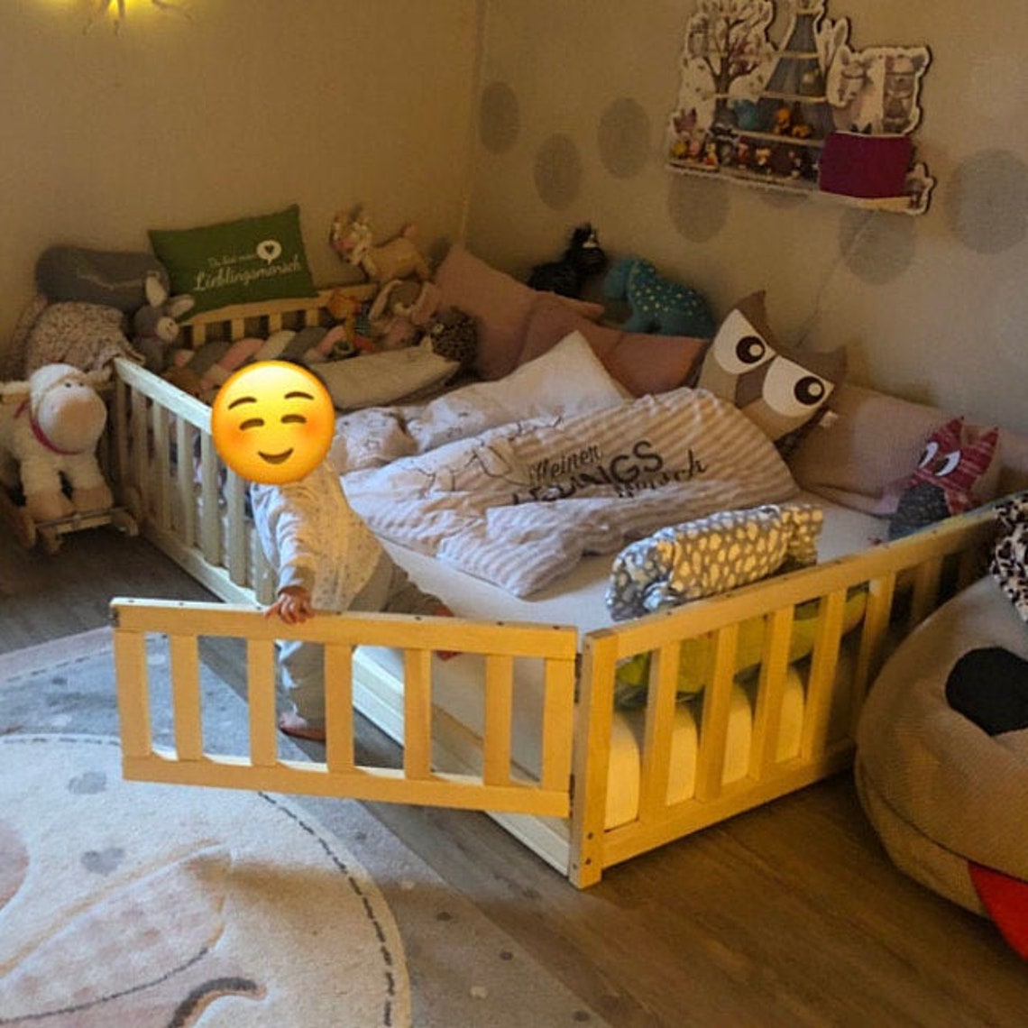 Kinder Bodenbett mit Lamellen Montessori Bett Bodenbett - Etsy.de