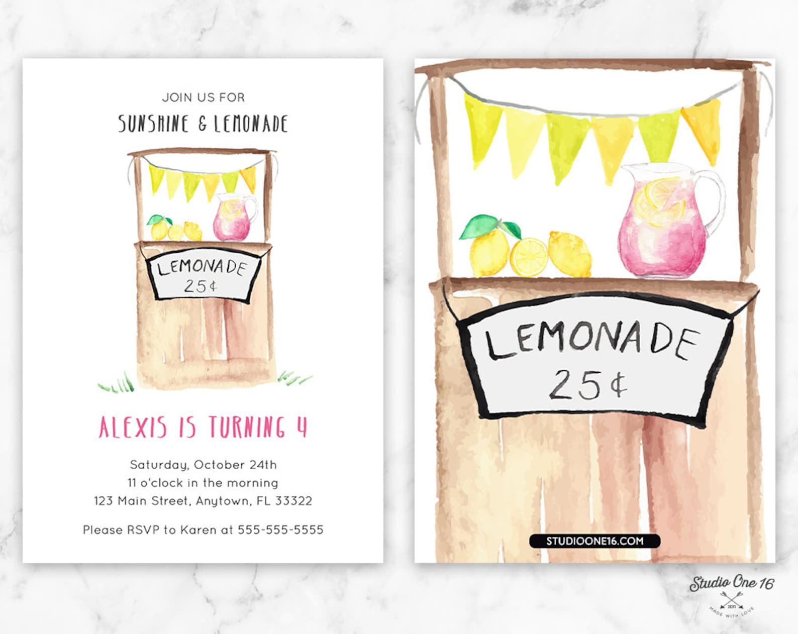Lemonade Stand Invitation Lemonade Invitation Lemonade Party - Etsy