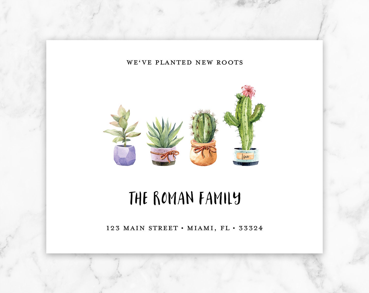 Cactus Moving Announcement New Roots Moving Announcement - Etsy