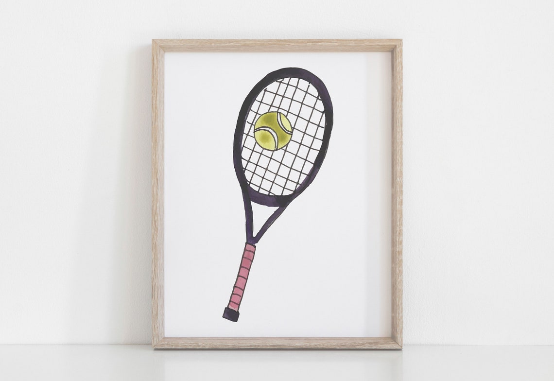 Tennis Racket Wall Art Tennis Racquet Print Sports Print - Etsy