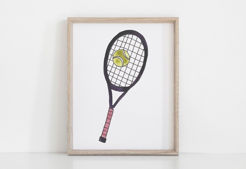 Tennis Racket Wall Art Tennis Racquet Print Sports Print - Etsy