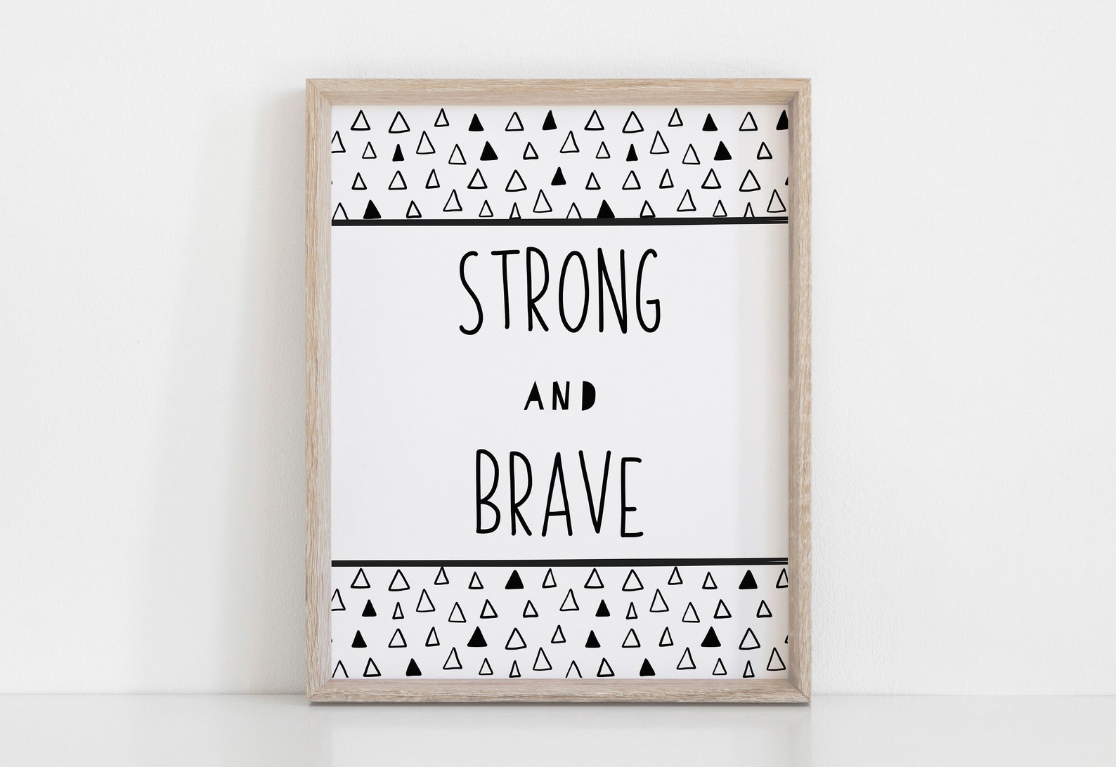 Strong and Brave Print, Quote Wall Art, Boho Print, Boys Room Decor ...