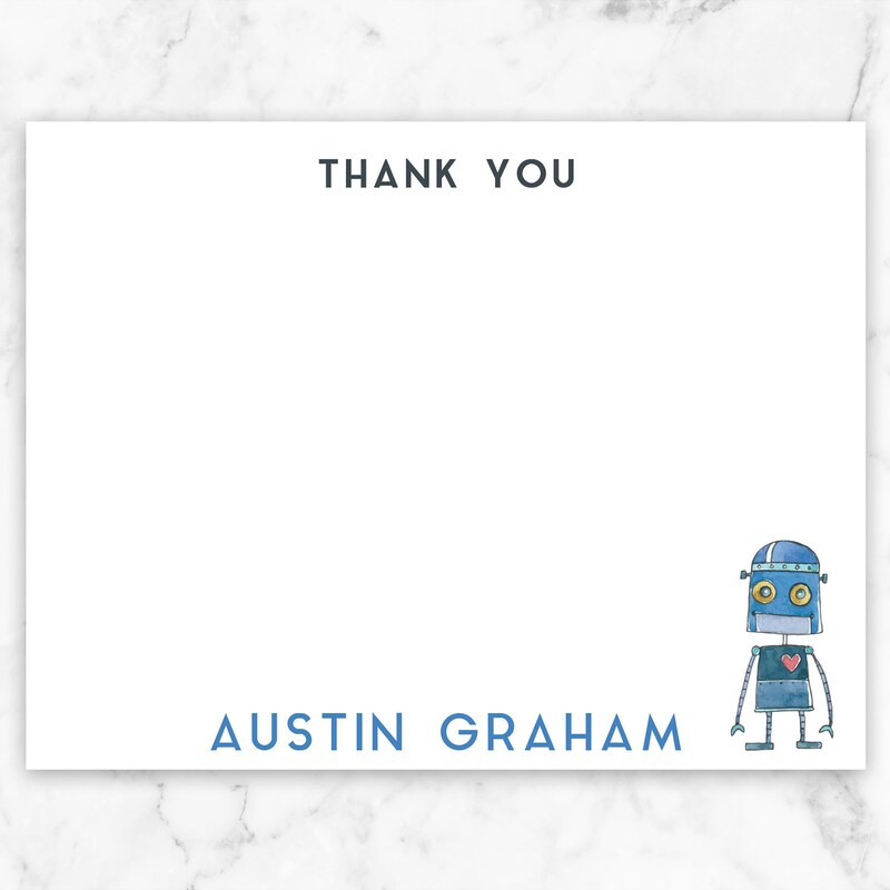 Robot Thank You Cards - Etsy