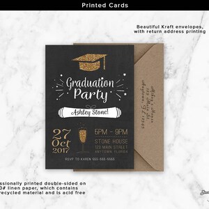 Graduation Party Invitation, Chalkboard Graduation Invitation, Class of ...