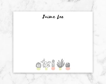 The Cactus Family Watercolor Printed Blank Note Card & Post - Etsy