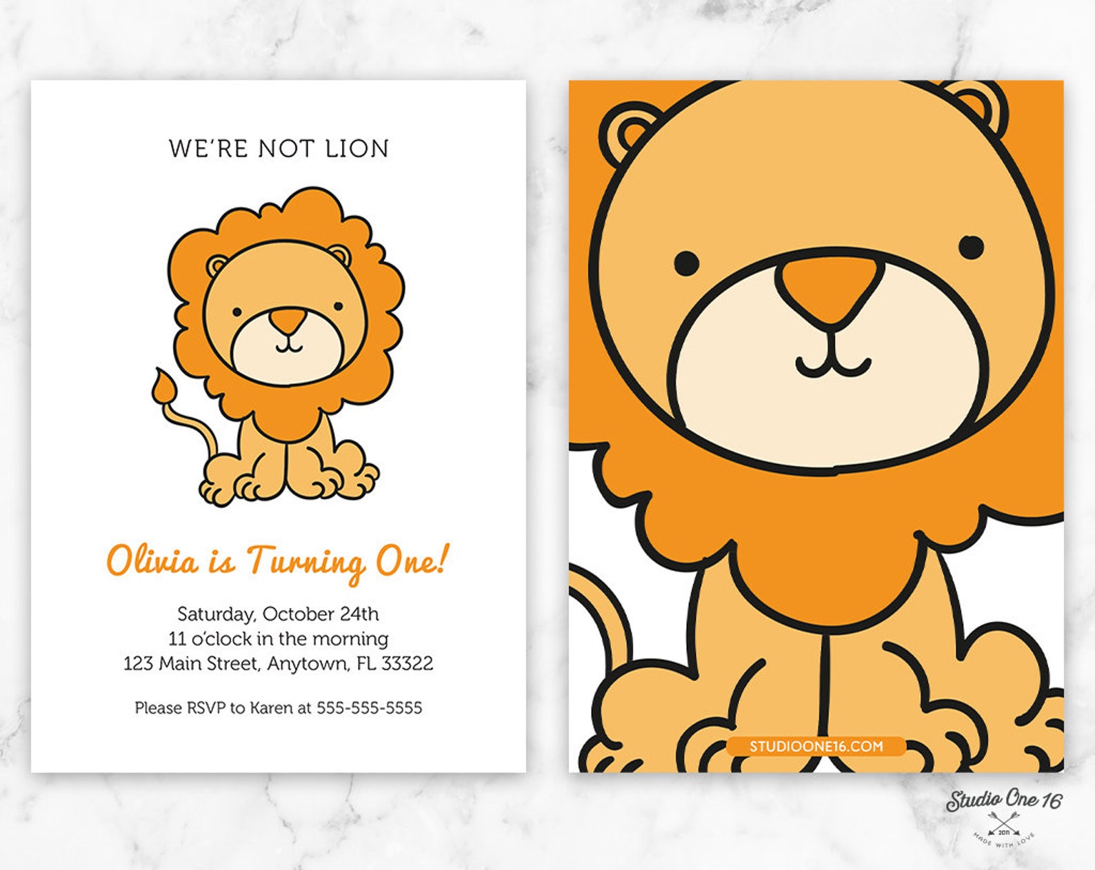 Lion Birthday Invitation Lion Invitation Lion Invitation - Etsy