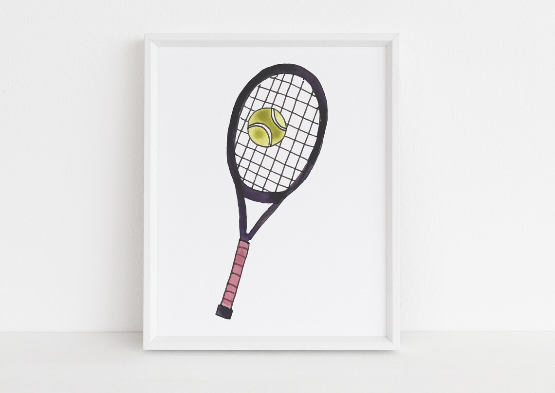 Tennis Racket Wall Art Tennis Racquet Print Sports Print - Etsy