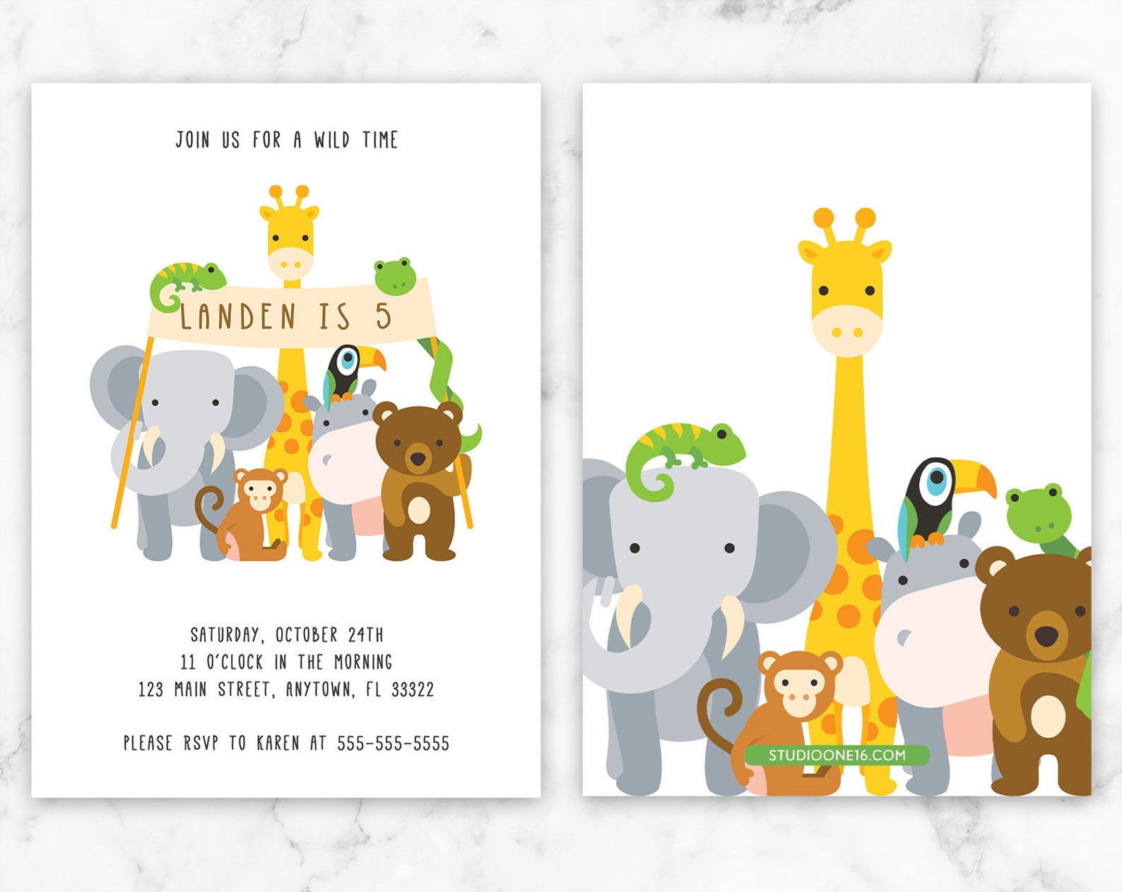 Zoo Animals Invite Zoo Animals Invitation Wild Animals | Etsy