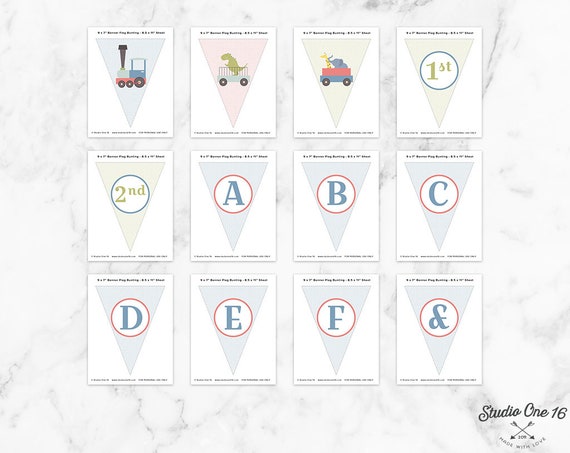 Party Décor DIY INSTANT DOWNLOAD Train Printable Train Pennant Banner ...
