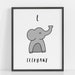 Elephant Wall Art, E is for Elephant, ABC Nursery Art, Nursery Decor ...