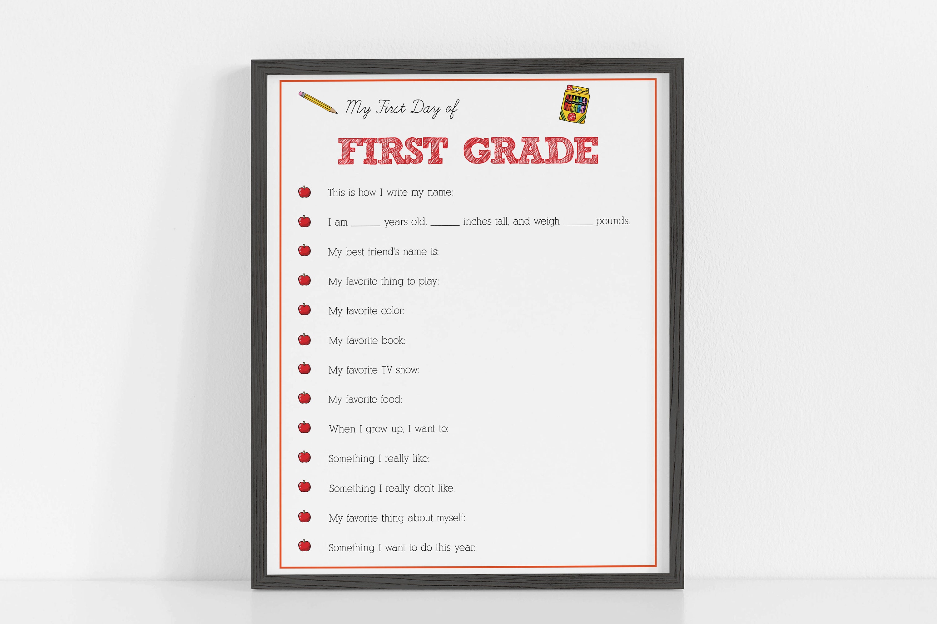 My Favorite Thing is Sign, First Day of First Grade Sign, 1st Day of ...