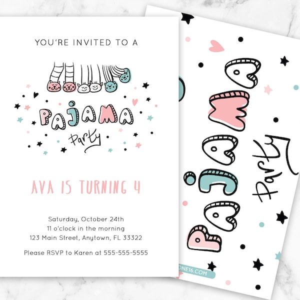 Pajama Party Invite - Etsy