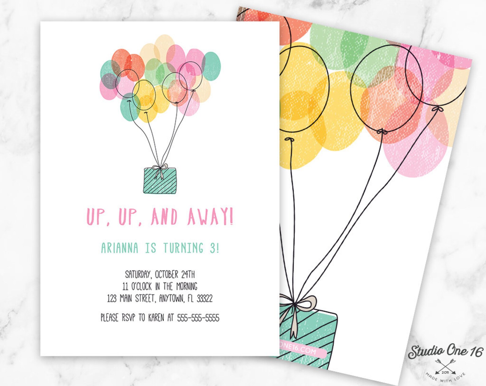 Balloon Birthday Invitation Balloon Invitation Balloon Party | Etsy