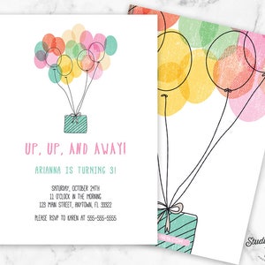 Balloon Birthday Invitation, Balloon Invitation, Balloon Party Invite ...