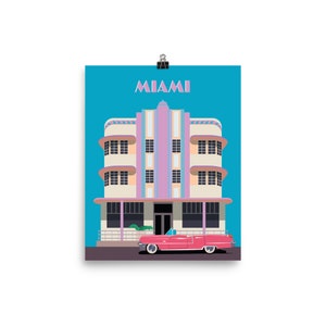 Retro Miami Poster, Miami Beach Art Deco Print, Miami Beach Print ...