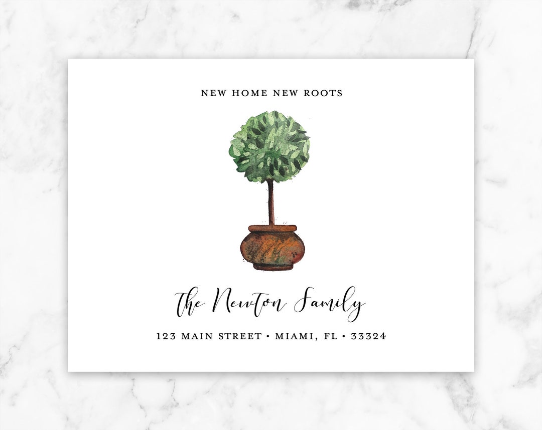 Topiary Moving Announcement, New Roots Moving Announcement, We've Moved ...