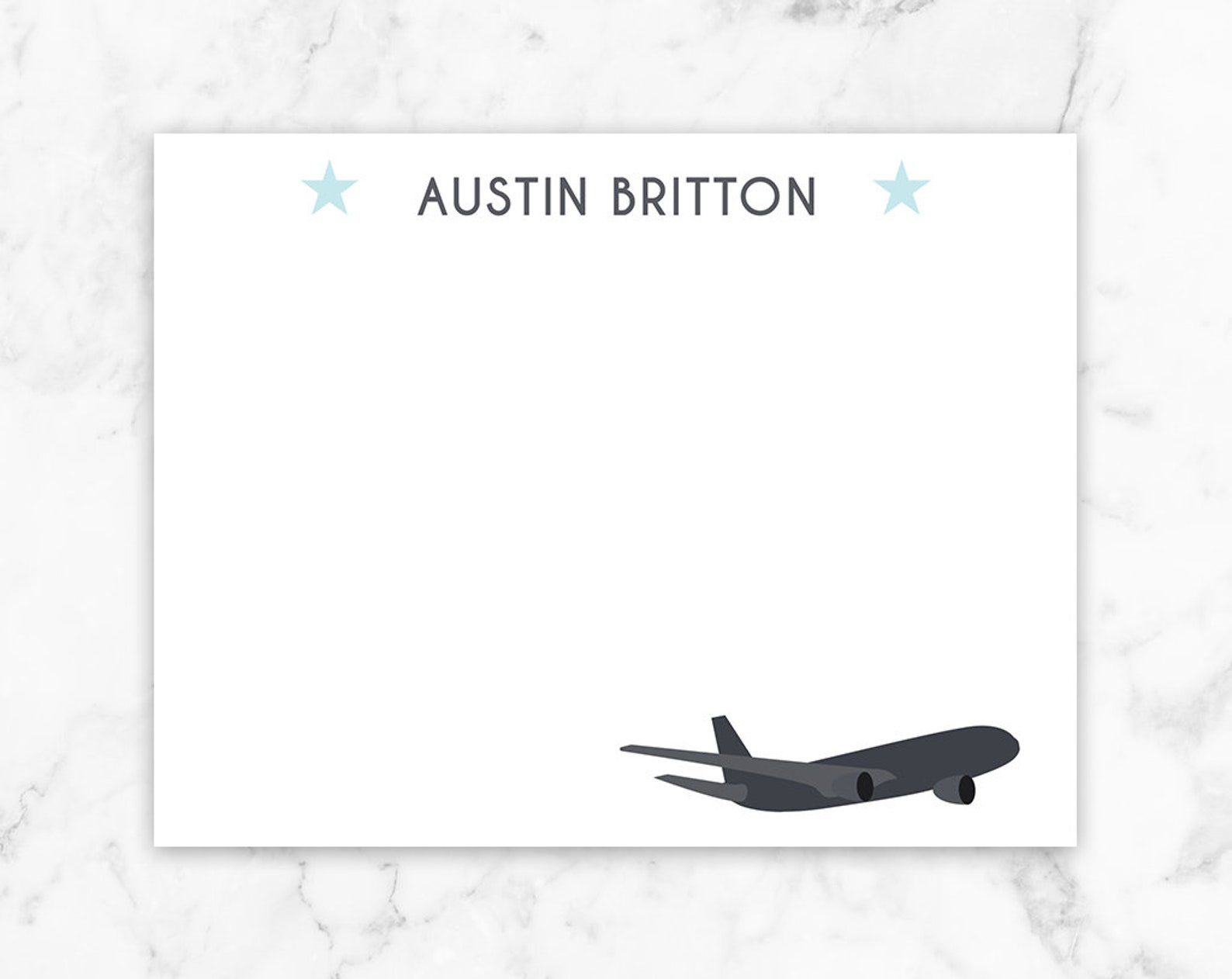 Airplane Thank You Card Airplane Note Card Airplane - Etsy