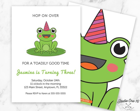 Invitations & Announcements Invitations Personalized invite Custom Frog ...