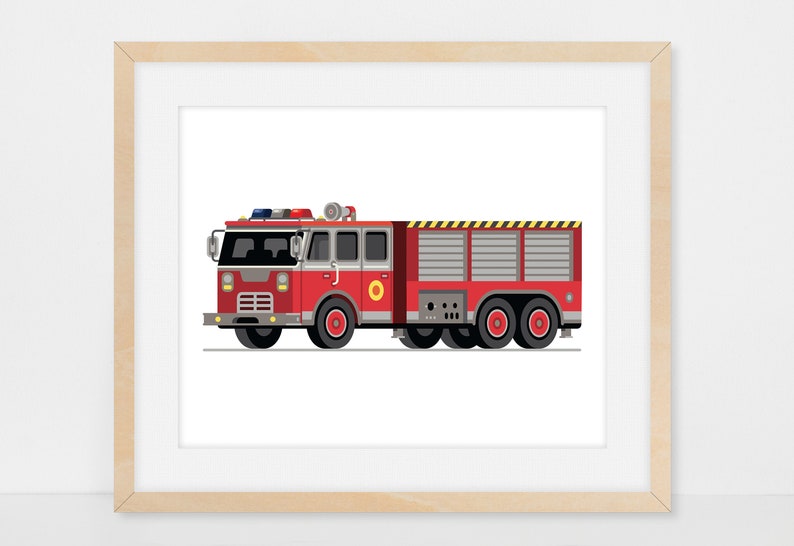 Firetruck Print Fire Truck Printable Fire Engine Print - Etsy