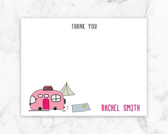 Watercolor Vintage Camper Note Cards Personalized RV - Etsy