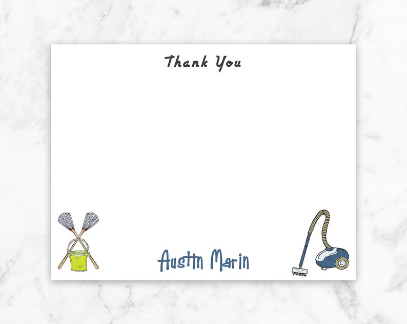 Cleaning Thank You Card Cleaning Note Card Chick Stationary - Etsy