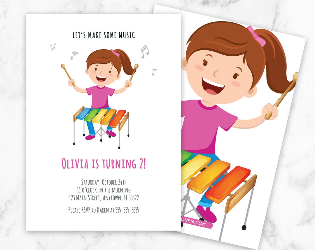 Music Birthday Invitation, Music Invitation, Music Party, Music Invite ...