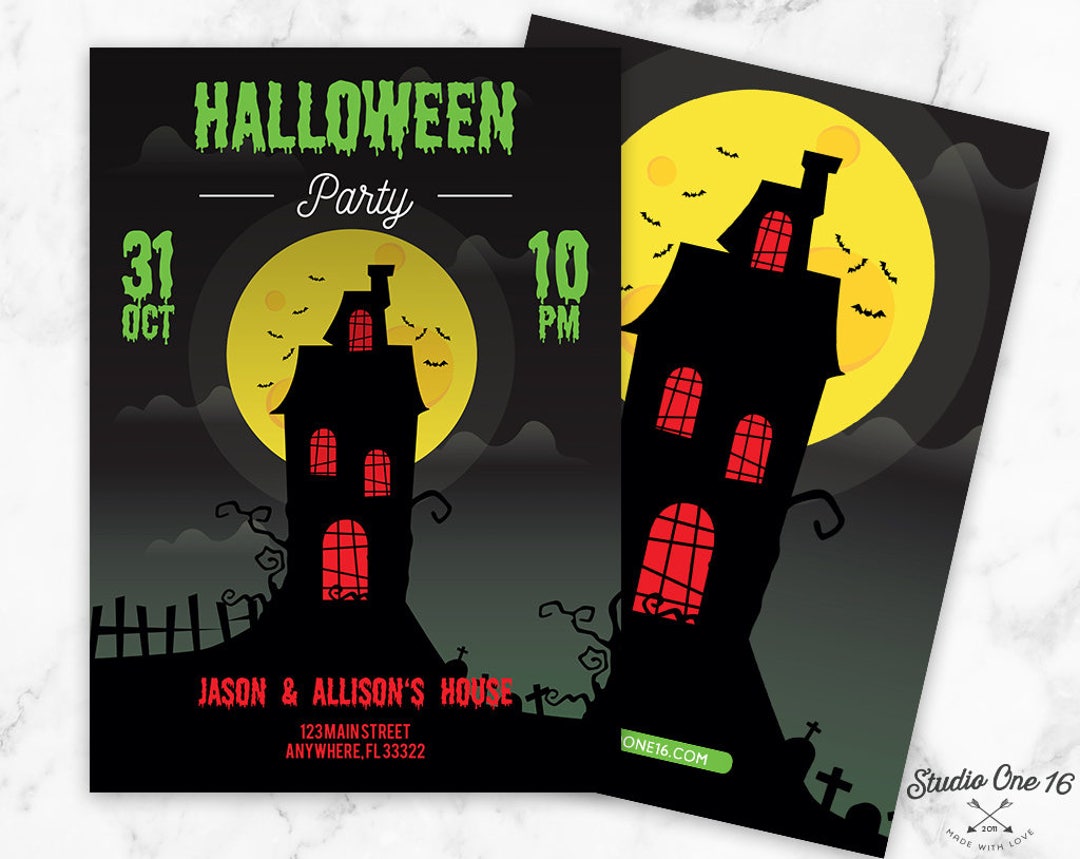 Halloween Invitation, Halloween Party Invitation, Halloween Invite ...