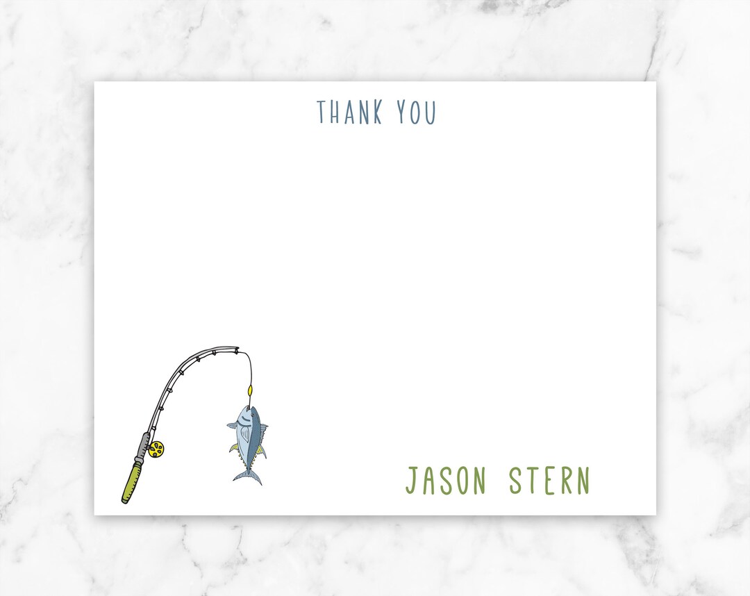 Fishing Thank You Card Fishing Note Card Fishing Stationary - Etsy
