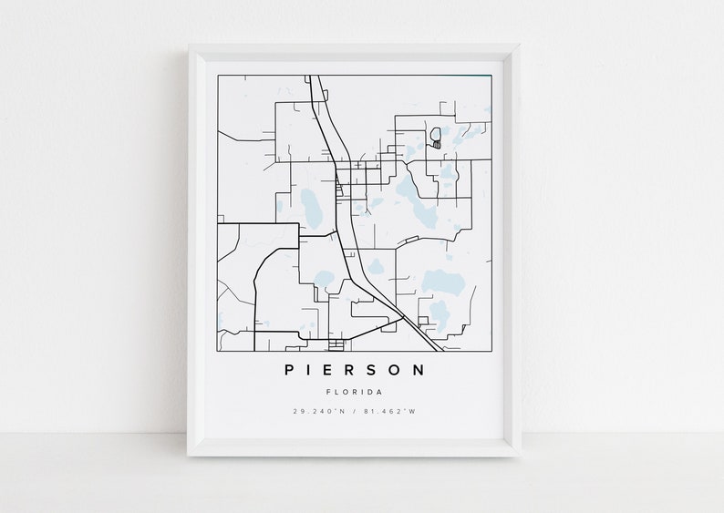 Pierson Map Florida Map Pierson City Map City of Pierson | Etsy
