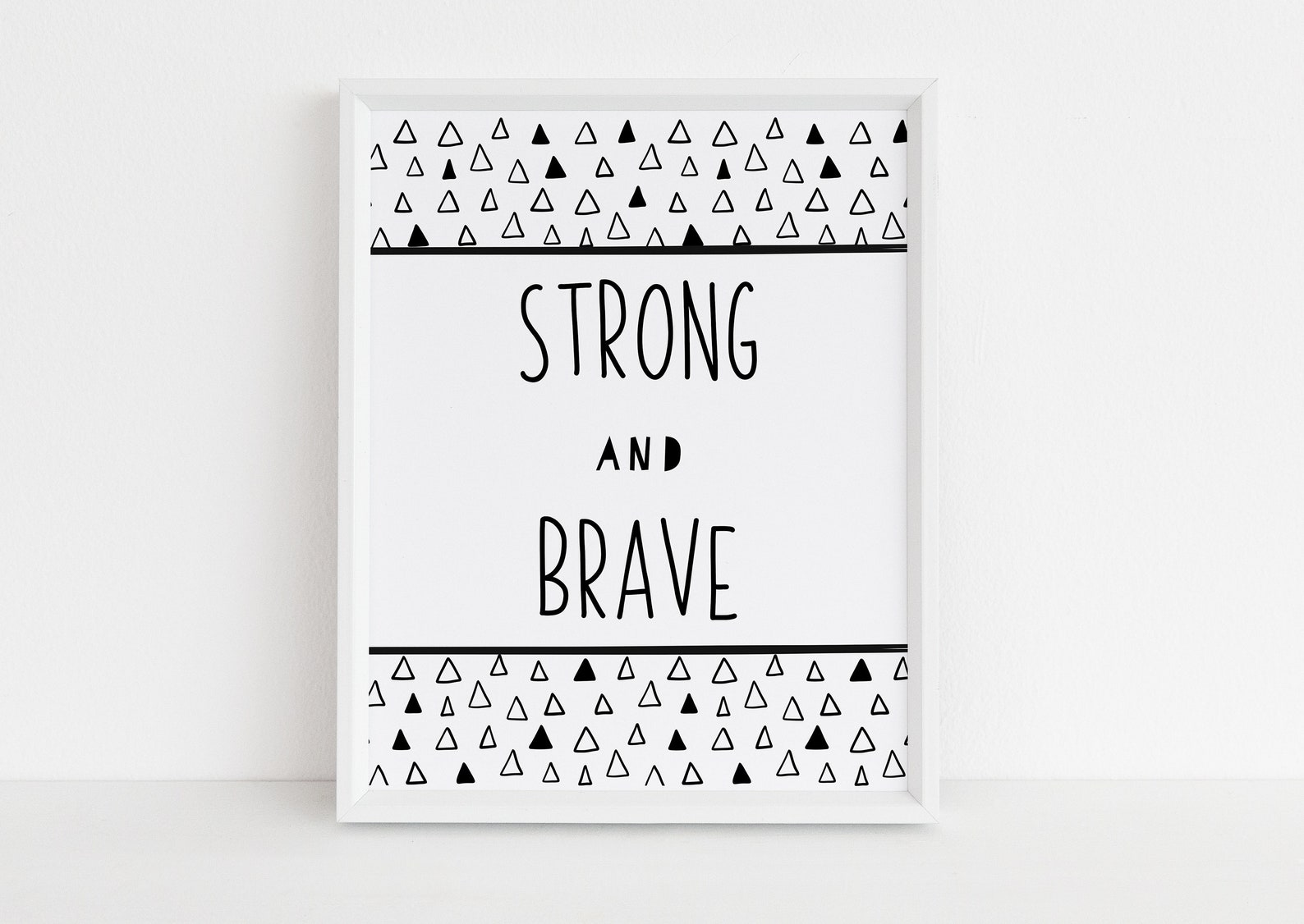 Strong and Brave Print Quote Wall Art Boho Print Boys Room - Etsy