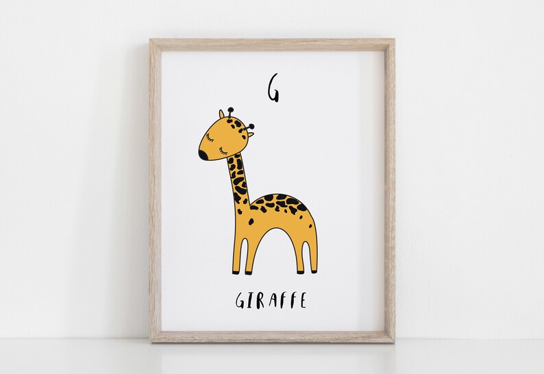 Giraffe Wall Art, G is for Giraffe, ABC Nursery Art, Nursery Decor ...