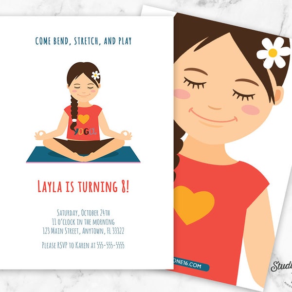Kids Yoga Party Invitation - Etsy