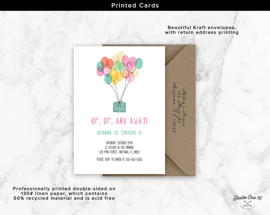 Balloon Birthday Invitation Balloon Invitation Balloon Party | Etsy