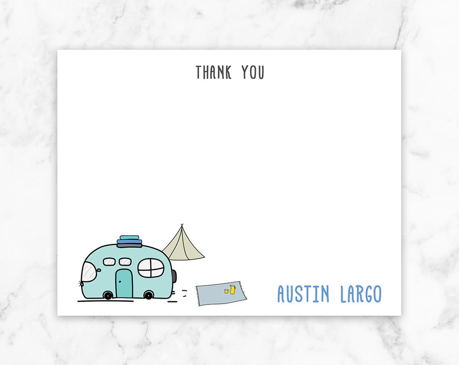 Camping Thank You Card Camping Note Card Camping Stationary - Etsy