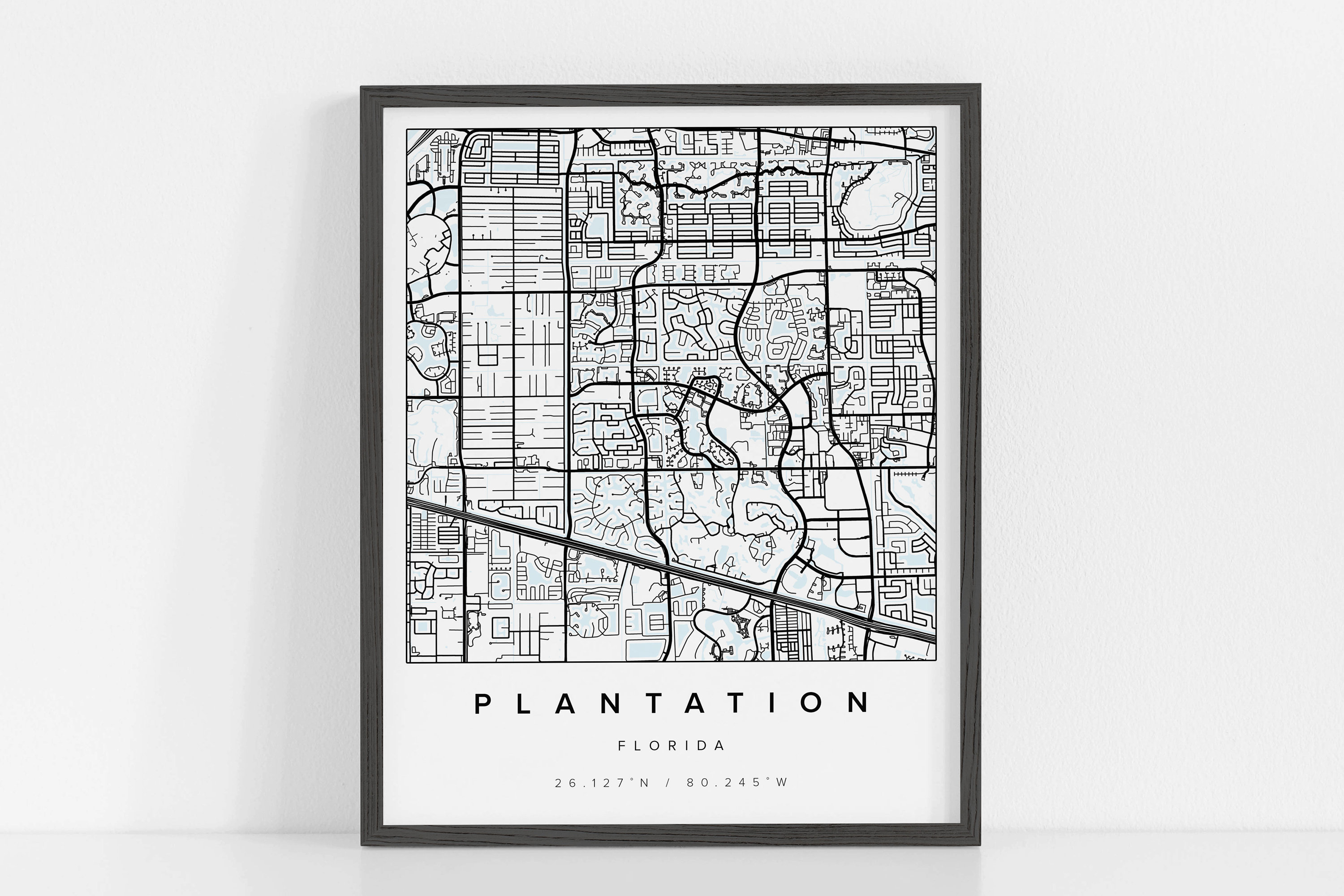 Plantation Map Florida Map Plantation City Map City of - Etsy