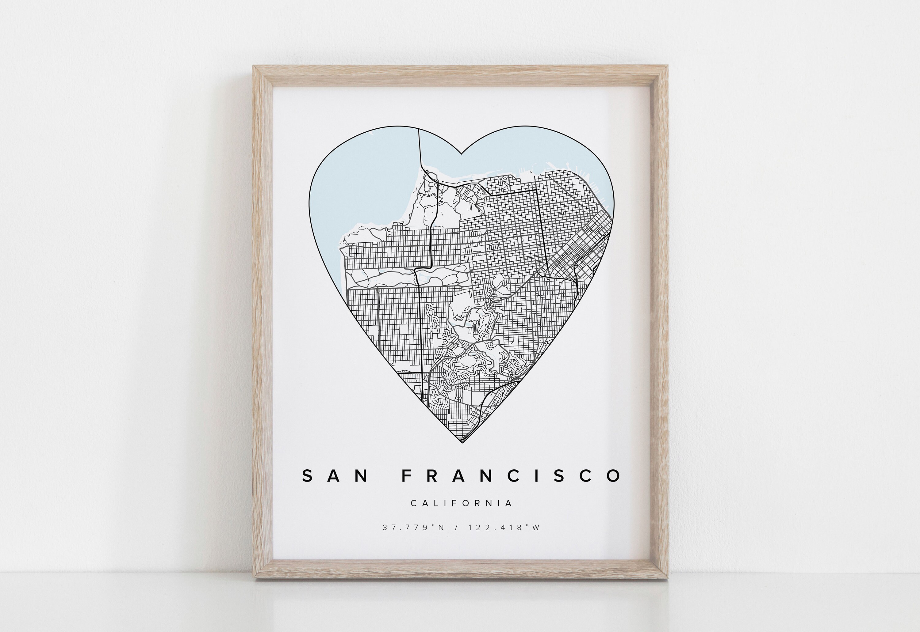 San Francisco Map San Fran Map City of San Francisco Map - Etsy