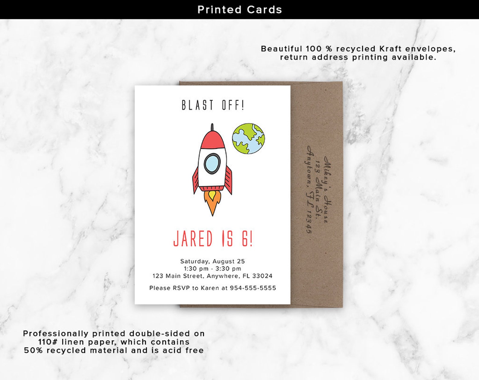 Rocket Birthday Invitation Rocket Ship Invite Rocket Party | Etsy