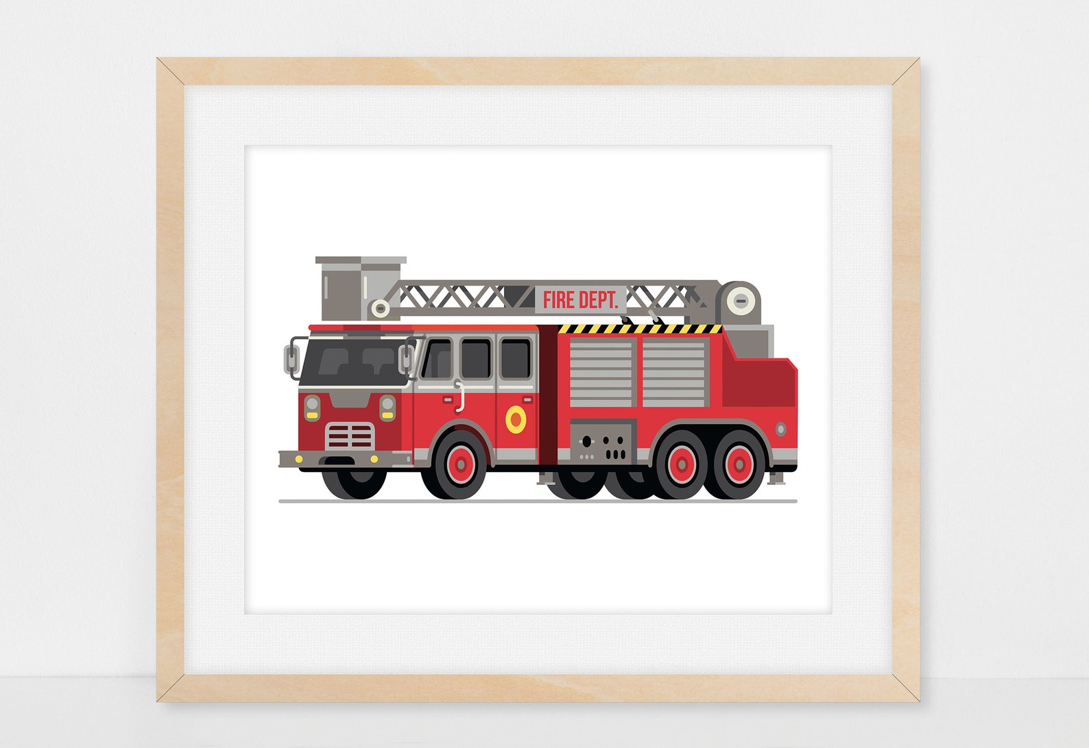Ladder Truck Print Fire Truck Print Fire Truck Printable | Etsy