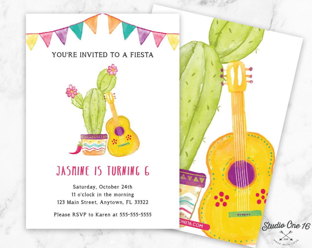 Fiesta Invitation, Fiesta Birthday Invitation, Fiesta Party Invite ...