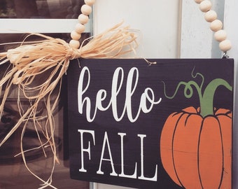 Hello fall sign | Etsy