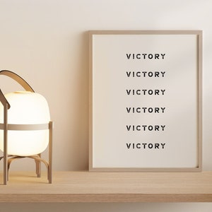 Victory Print, Black and White, Printable Wall Art, Christian Prints ...